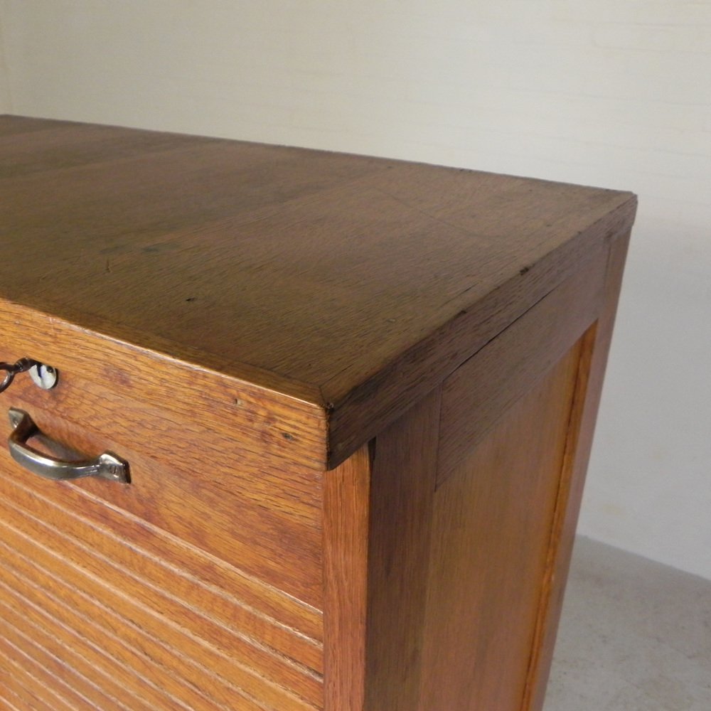 Oak Roller Shutter Box with 2 Shutters, 1930s for sale at Pamono