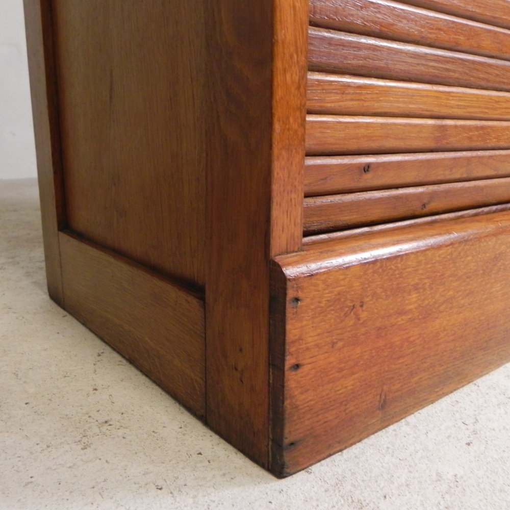 Oak Roller Shutter Box with 2 Shutters, 1930s for sale at Pamono
