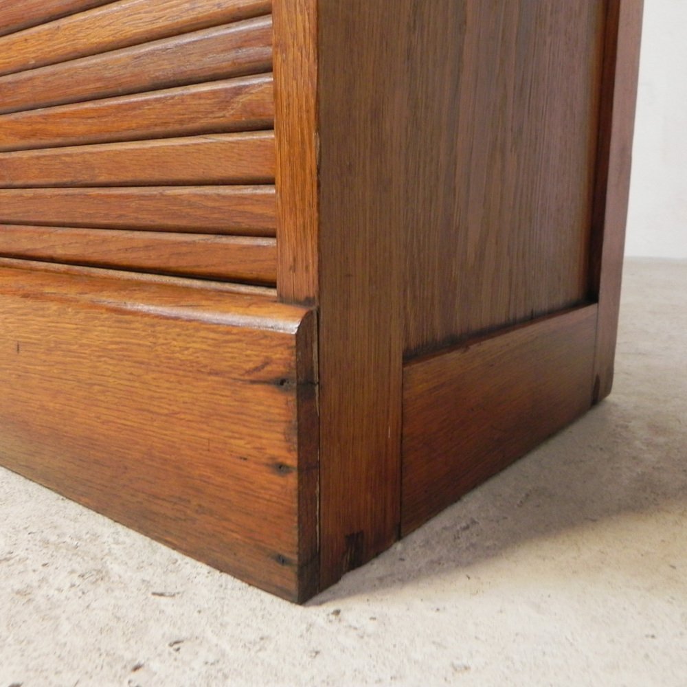 Oak Roller Shutter Box with 2 Shutters, 1930s for sale at Pamono
