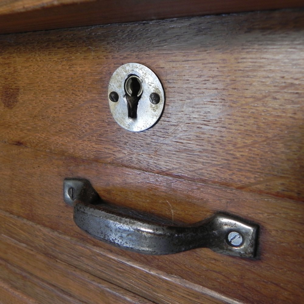 Oak Roller Shutter Box with 2 Shutters, 1930s for sale at Pamono