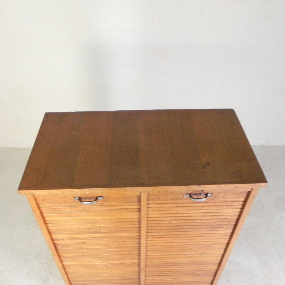 Oak Roller Shutter Box with 2 Shutters, 1930s for sale at Pamono