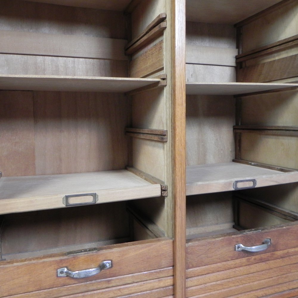 Oak Roller Shutter Box with 2 Shutters, 1930s for sale at Pamono