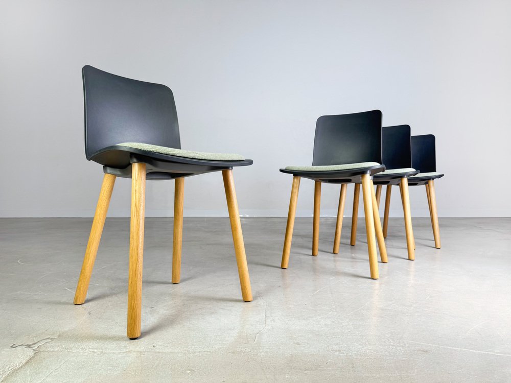 Hal Chairs in Wood with Seat Cushions by Jasper Morrison for Vitra, Set of 4 for sale at Pamono