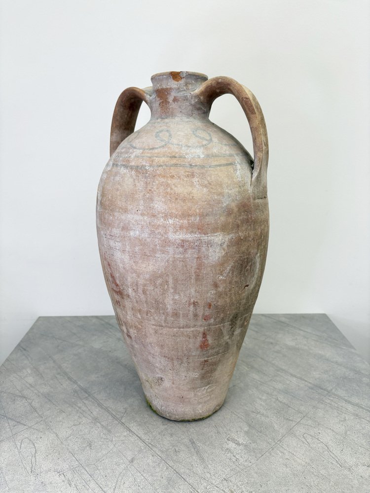 Large Antique Amphora with Swirl Pattern for sale at Pamono