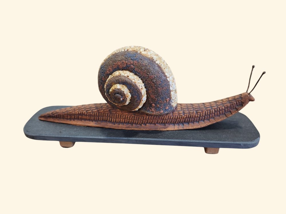 Vintage Small Ceramic Snail for sale at Pamono
