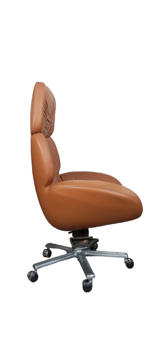 Leather Presidential Desk Swivel Chair, 1970s for sale at Pamono