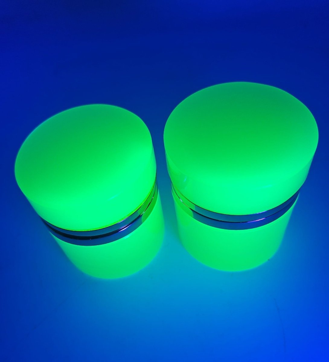 Antique Bohemian Uranium Crystal Cylindrical Boxes, 1920s for sale at ...