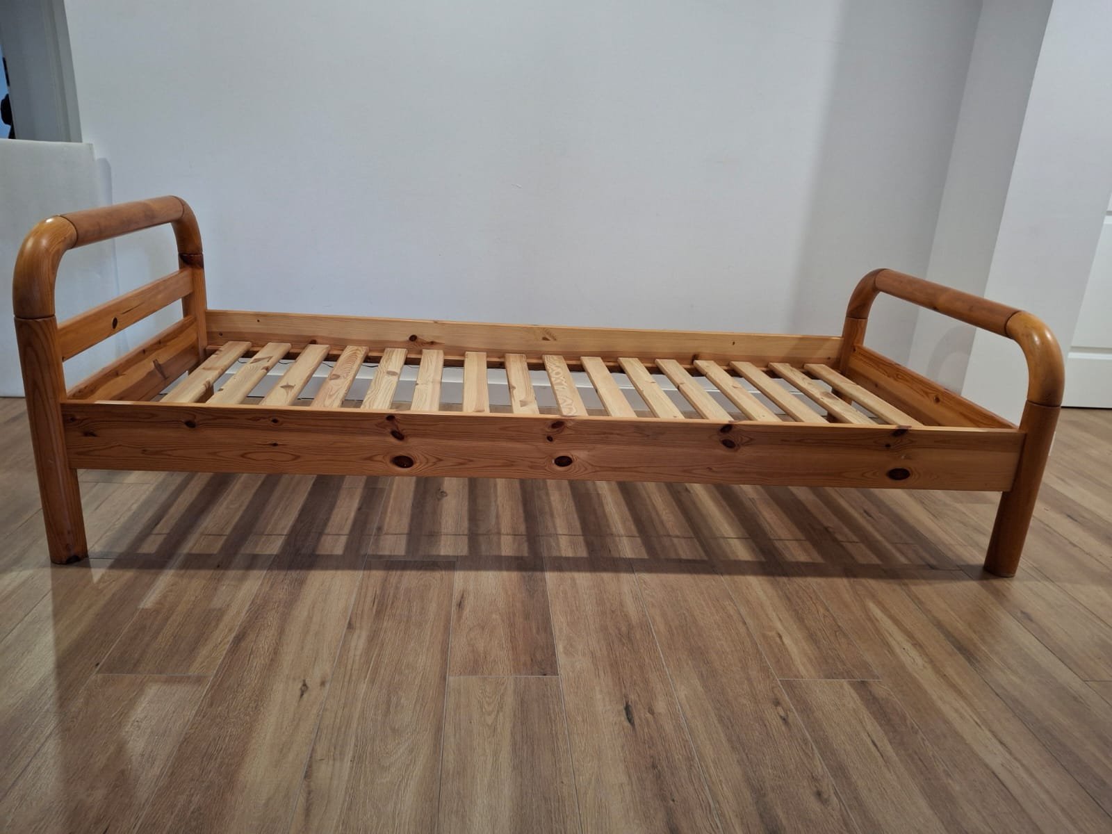 Scandinavian Single Pine Bed for sale at Pamono