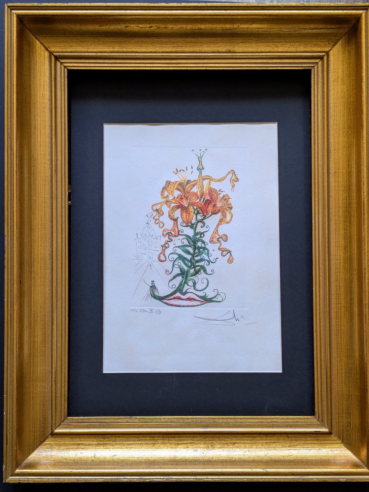Salvador Dali, Tiger Lilies, 1972, Hand-Signed Original Etching in ...
