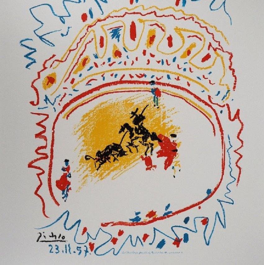 After Pablo Picasso, Bullfighting, Lithographic Poster for sale at Pamono