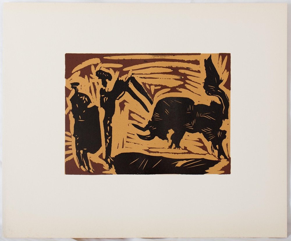 Pablo Picasso, Bullfight, The Charge of the Bull, Linocut, 1962 for ...