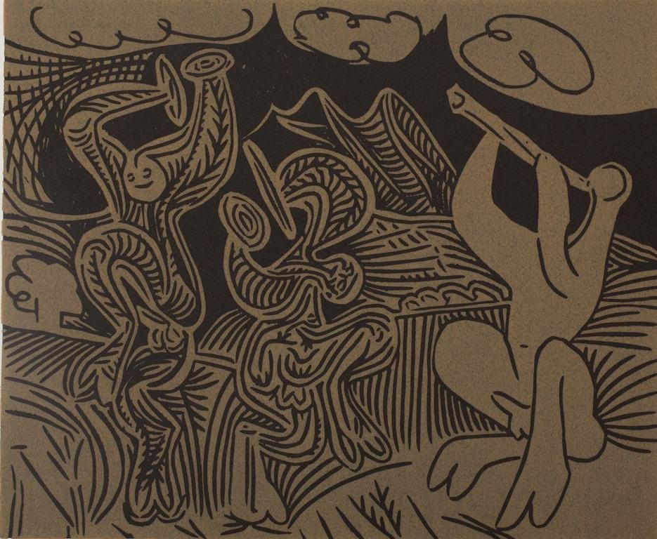 Pablo Picasso, Dancers and Musicians, Linocut, 1962 for sale at Pamono