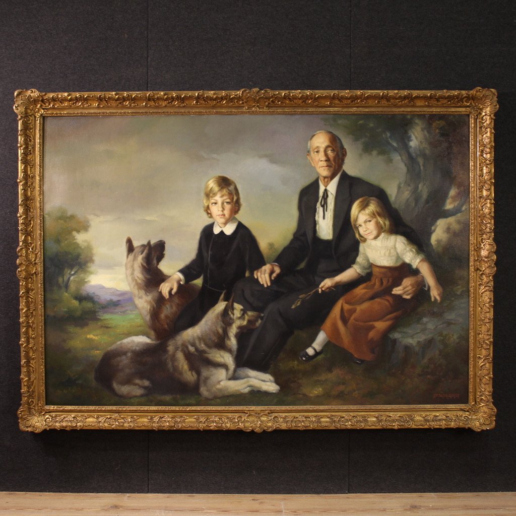 Francisco Ribera, Family Portrait, 1972, Oil on Canvas, Framed for sale ...