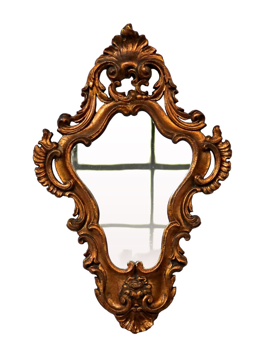 Antique Carved Mirror in Baroque Style, 1930s for sale at Pamono