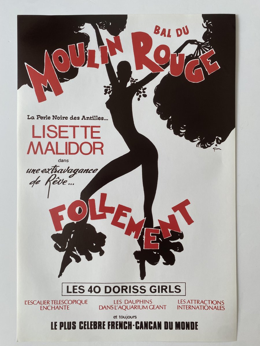 Original Vintage Bal du Moulin Rouge Follement Poster im Offsetdruck ...