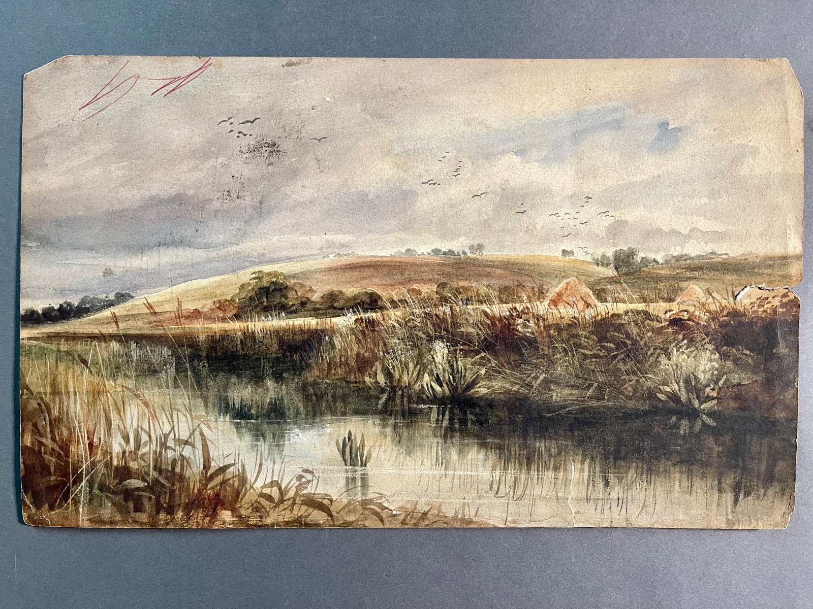 David Bates, Watercolour, Landscape, 19th Century, Double-Sided for ...