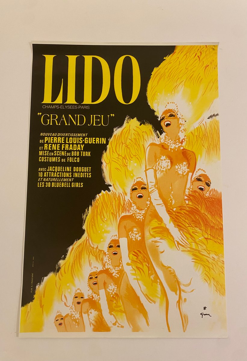 Original Vintage Lido Grand Jeu Offset Lithograph Poster by René Gruau ...