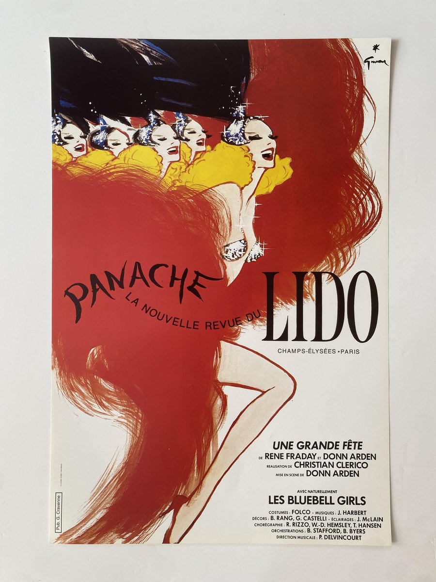 Affiche Lithographie Offset Lido Panache Vintage Originale par René ...