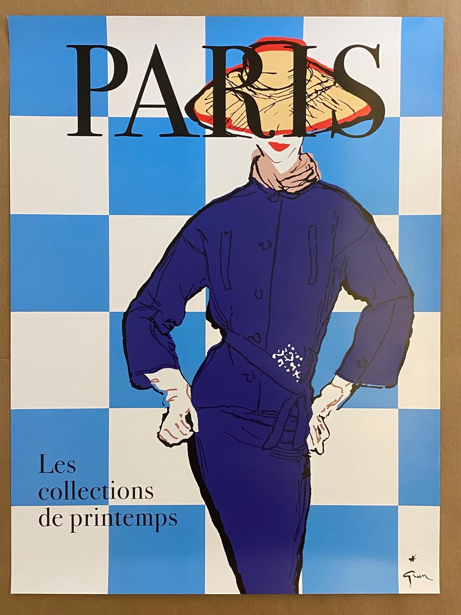 Paris Les Collections de Printemps Poster by René Gruau, 1990s for sale ...