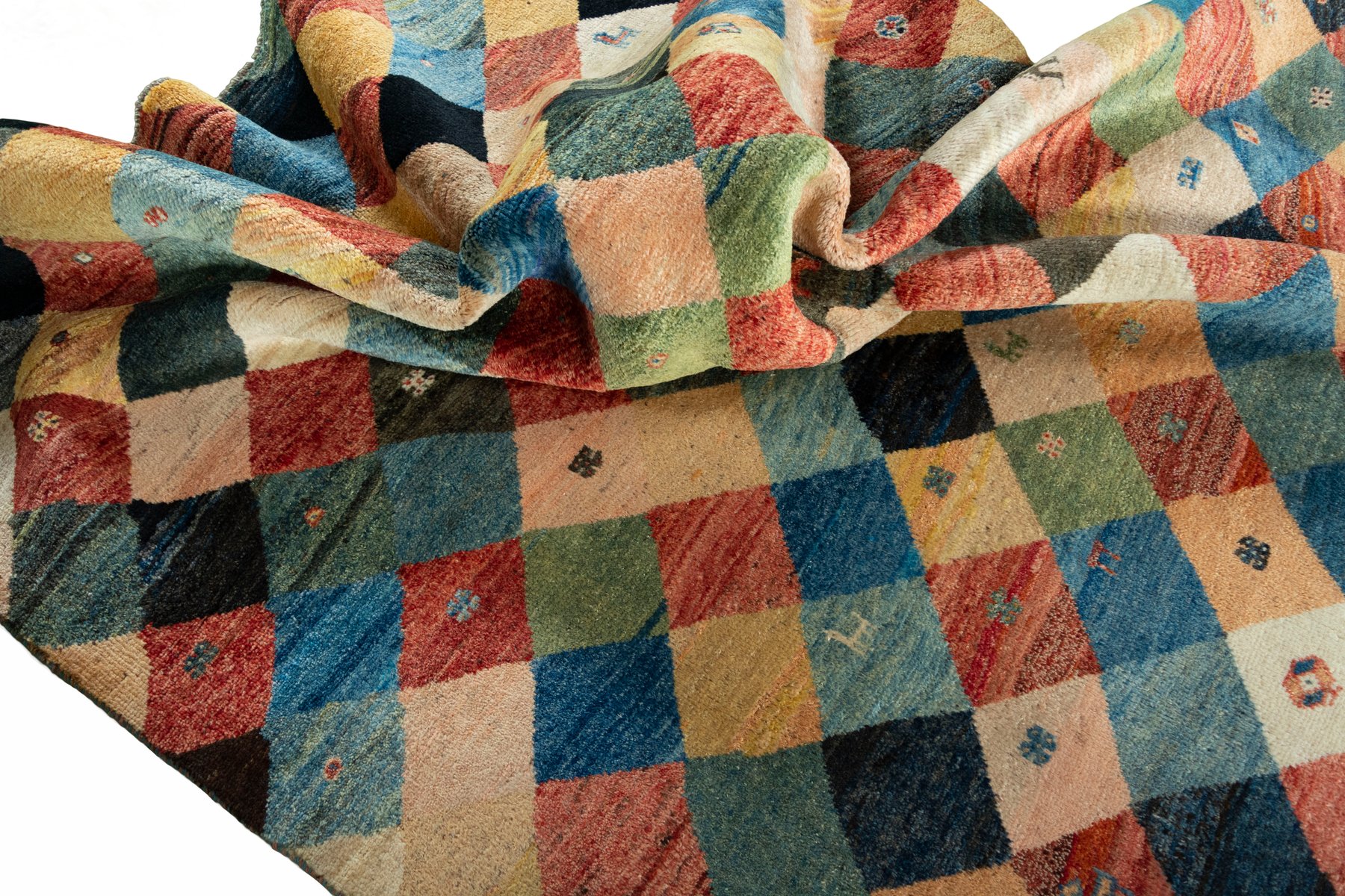 Gabbeh Nomad Rug with Diamond Pattern with Natural Colors for sale at ...