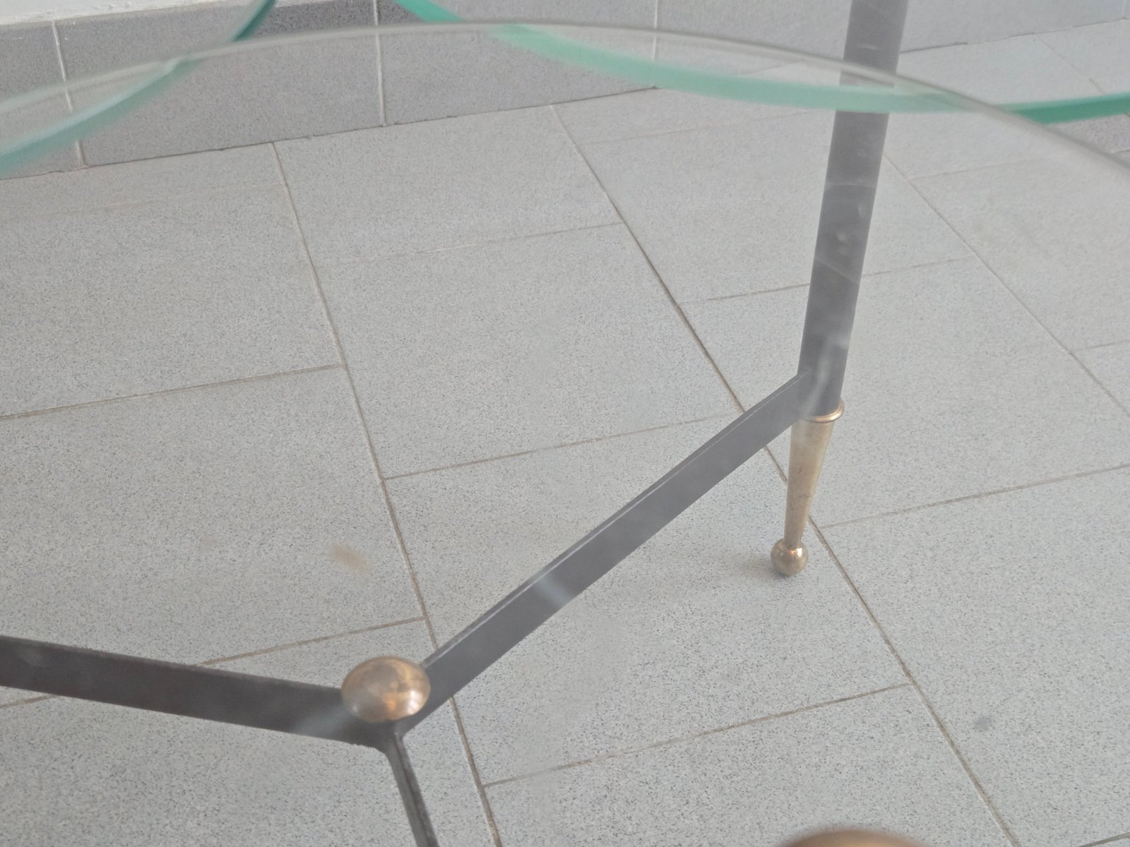 Mid-Century French Store Display Table in Steel, Brass & Glass for Dekora, 1950s for sale at Pamono