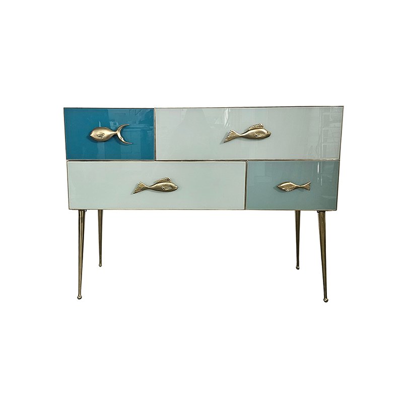 Console with Fish-Shaped Handles, 1980s for sale at Pamono
