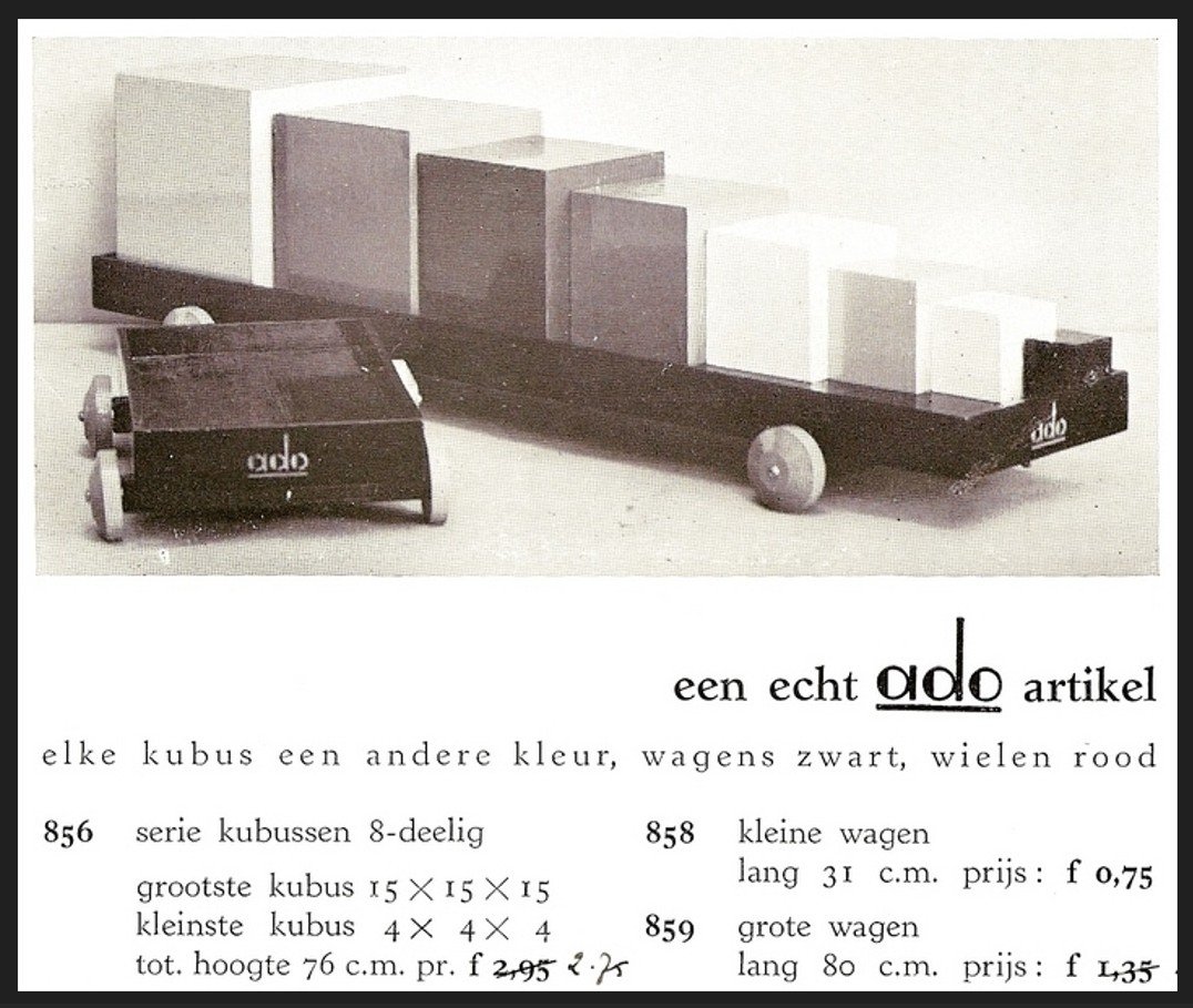 Vintage Polychrome Painted Cubes in the style of De Stijl by Ko Verzuu ...