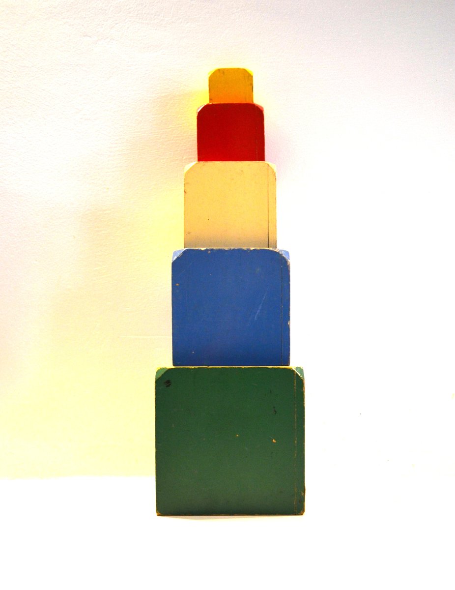 Vintage Polychrome Painted Cubes in the style of De Stijl by Ko Verzuu ...