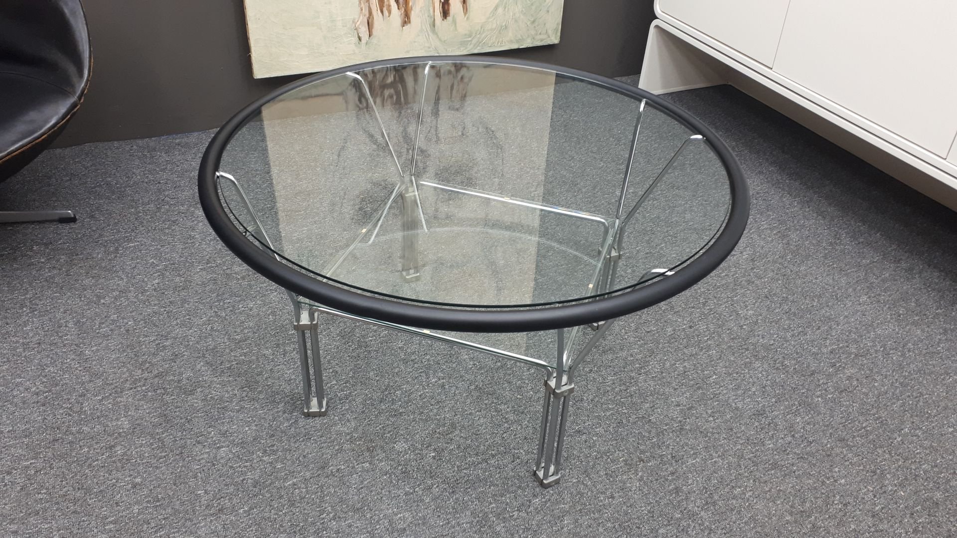 Vintage Coffee Table in Glass and Steel by Niels Bendtsen, 1980s for ...