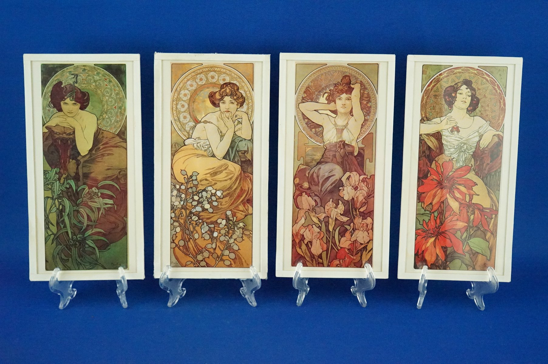 Alfons Maria Alphonse Mucha, 1920s, Glass & Paper, Set of 4 for sale at ...