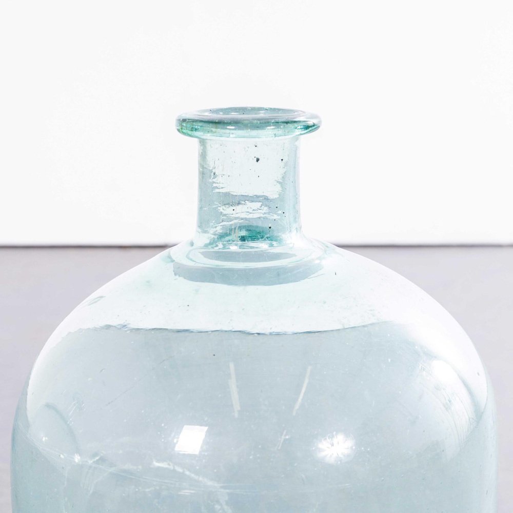 Vintage French Blue & Clear Glass Demijohns, Set of 2 for sale at Pamono