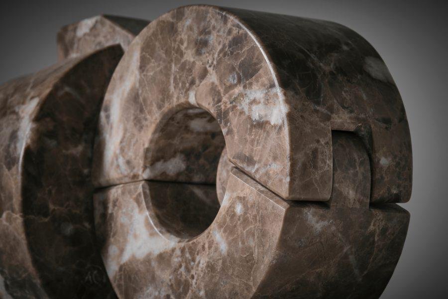 Andrea Cascella, Abstract Interlocking Premesse Sculpture, Marble for ...