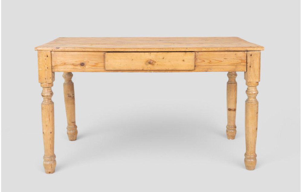 Rustic Pine Wood Work Table for sale at Pamono