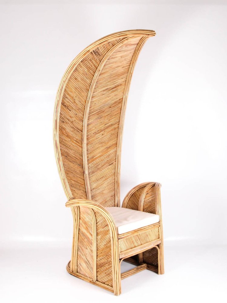 Large Rattan Palm Lounge Chair for sale at Pamono