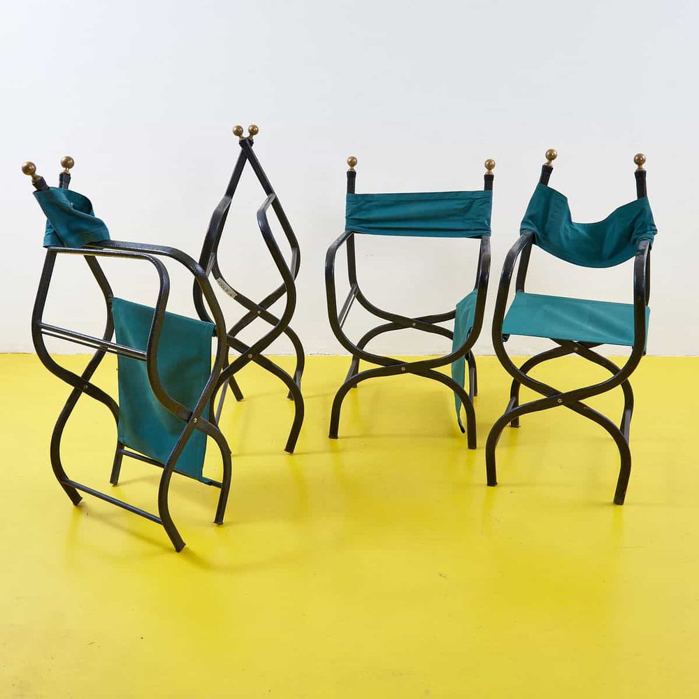 Vintage Metal Directors Chairs for sale at Pamono