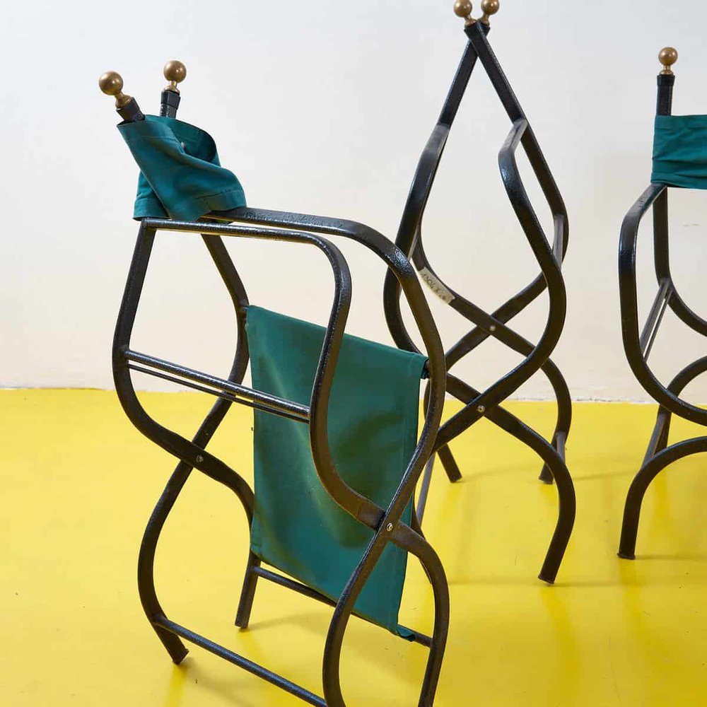Vintage Metal Directors Chairs for sale at Pamono