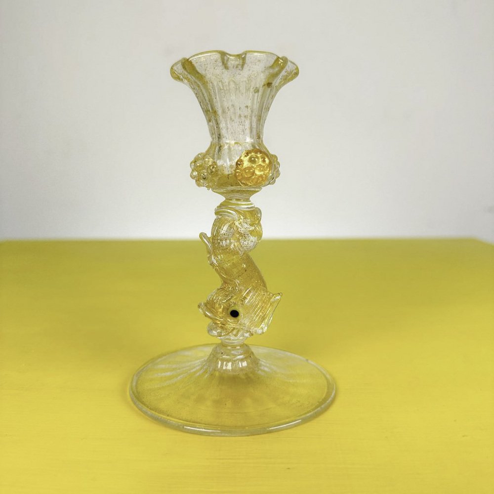 Vintage Murano Glass Candlestick from Barovier & Toso for sale at Pamono