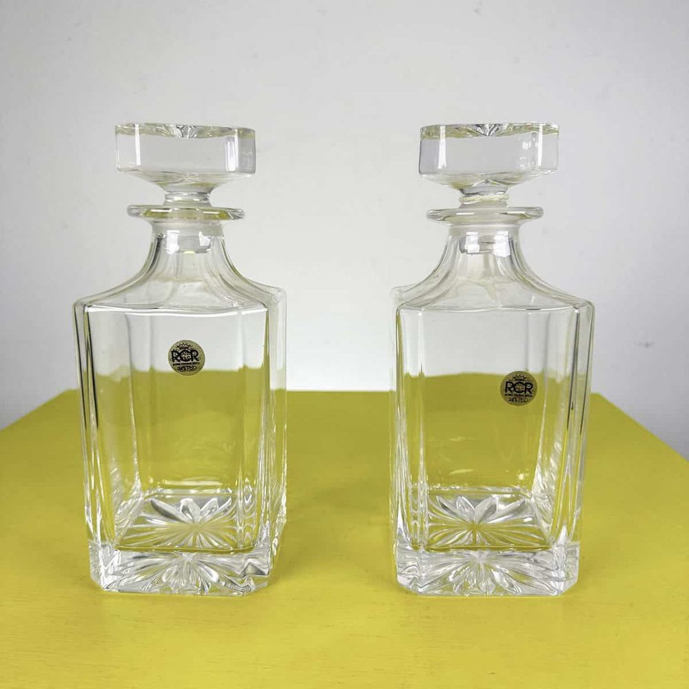 Vintage Crystal Bottles from RCR, Set of 2 for sale at Pamono