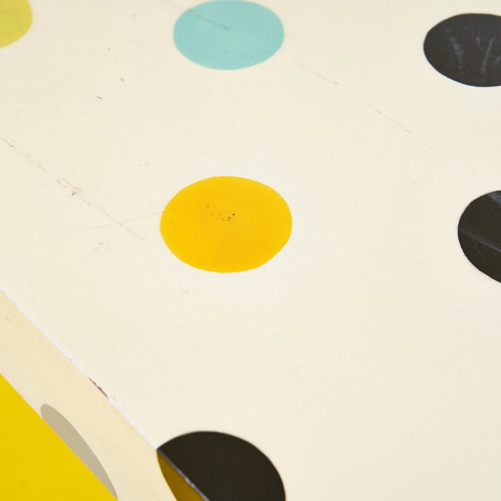 Designer Table in Polka Dot Laminated Wood for sale at Pamono