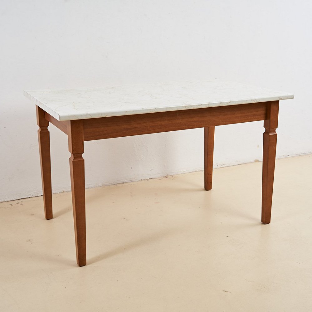 Dining Table with Marble Effect Top for sale at Pamono
