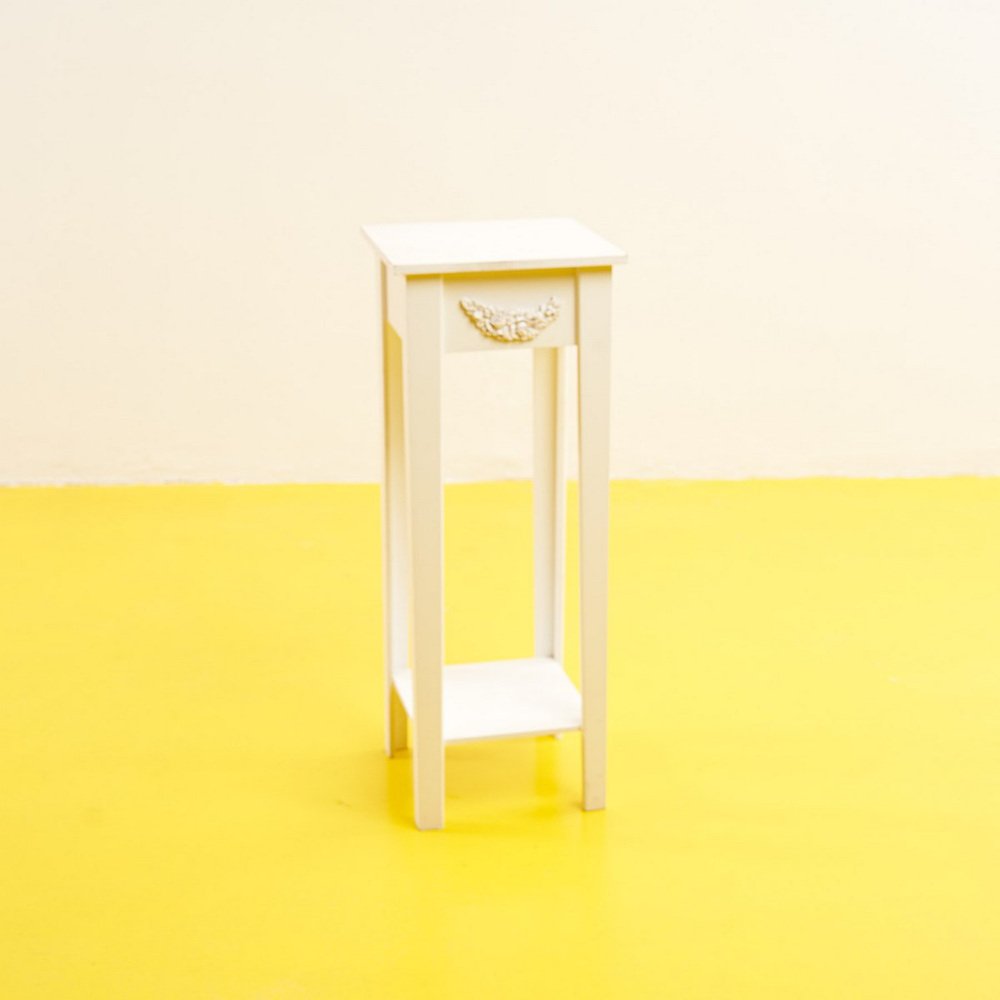 White Wooden Plant-Pot Column for sale at Pamono