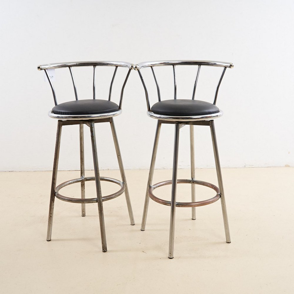 Chrome Stools, 1970s, Set of 2 for sale at Pamono