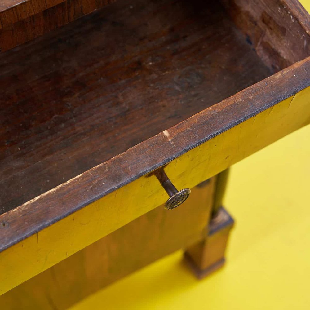 Empire Bedside Table with Black Columns and Metal Details for sale at Pamono