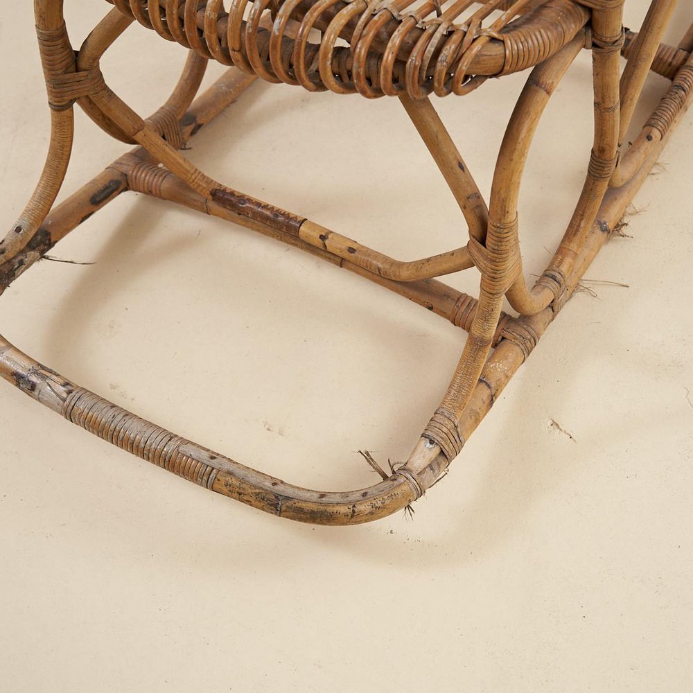 Rattan Rocking Armchair for sale at Pamono