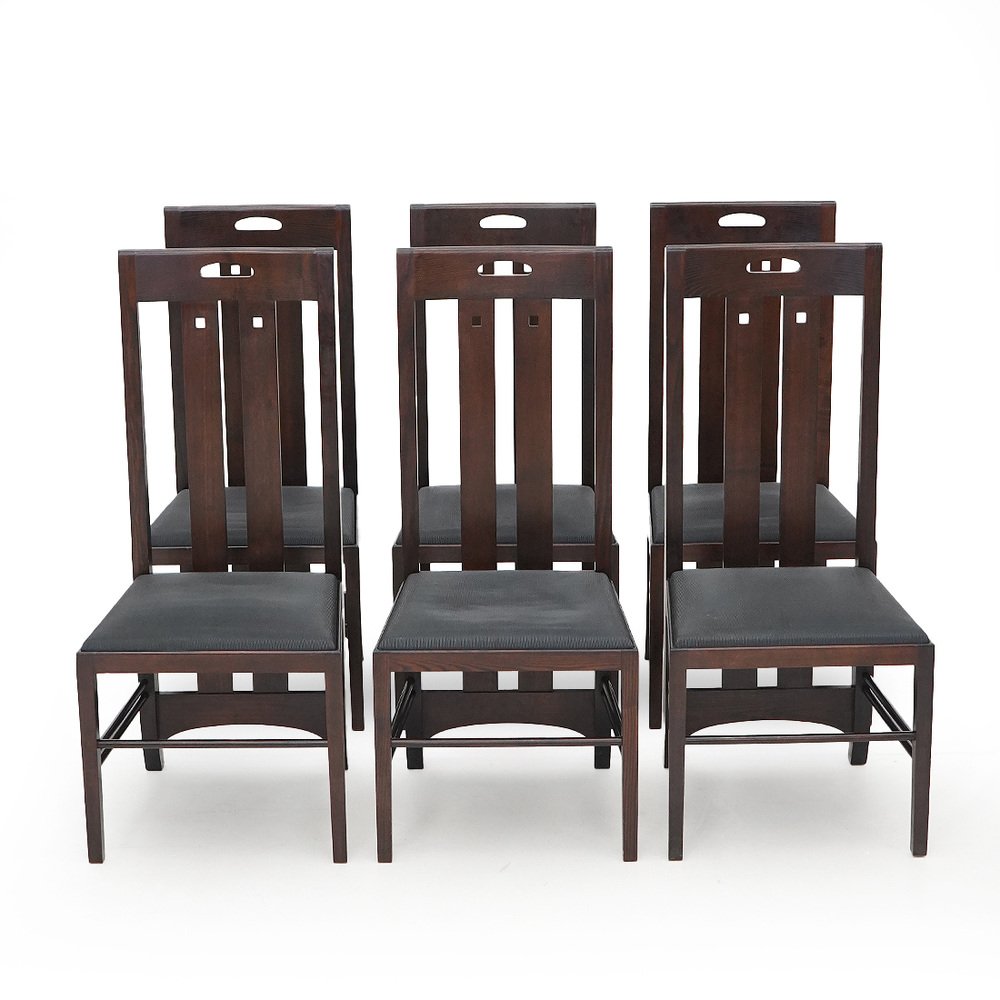 Ingram Chairs by Charles Rennie Mackintosh for Cassina, 1980s, Set of 6 ...