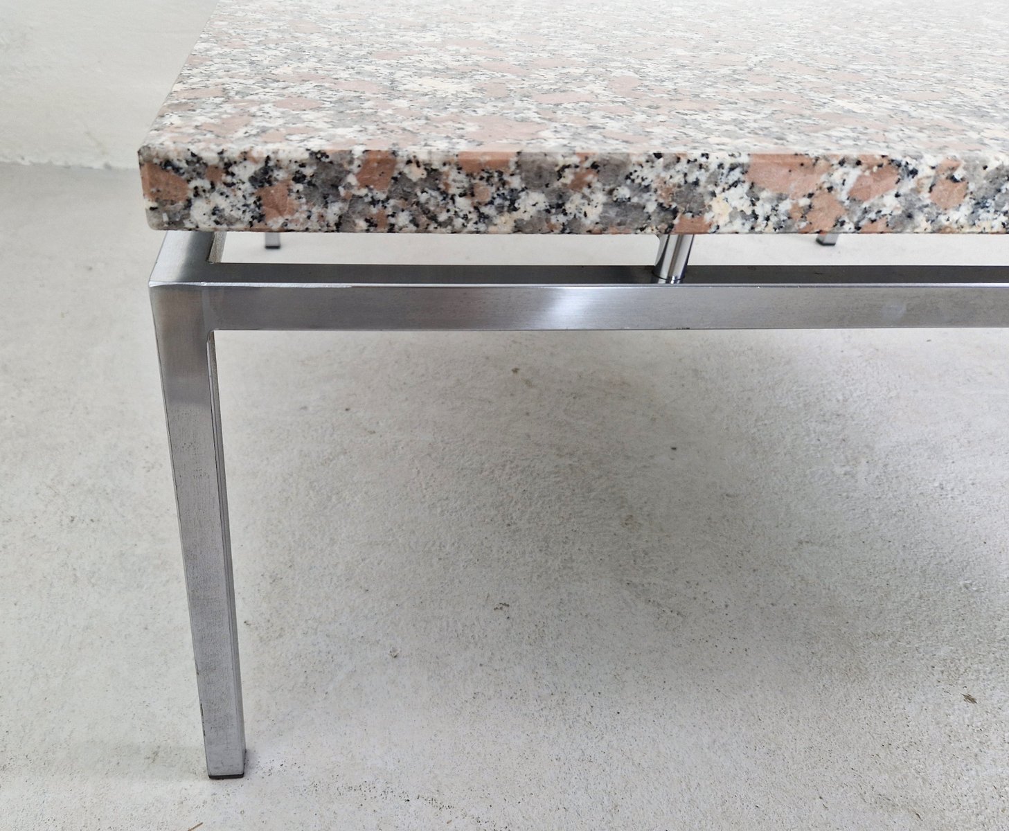 Mid-Century Dutch Granite on Steel Coffee Table, 1970s for sale at Pamono