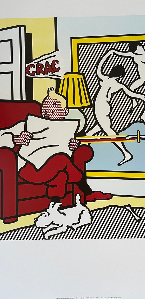 Roy Lichtenstein, Tintin Reading, 1993, Carta in vendita su Pamono