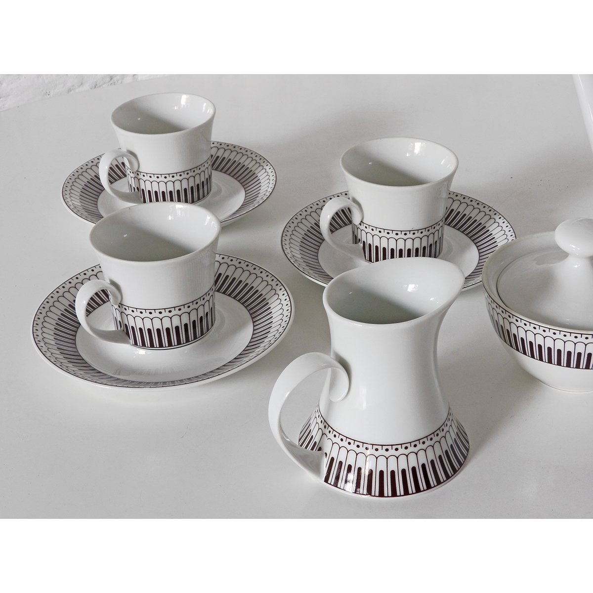 Bidasoa Porcelain Set by Gerald Gulotta, 1960s, Set of 9 for sale at Pamono