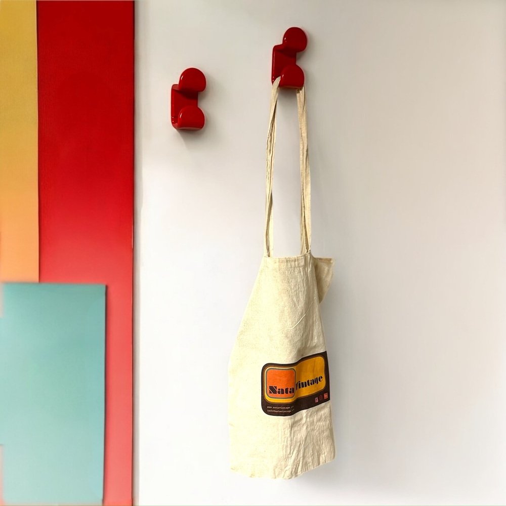 Coat Hooks in Glossy Red by Ambrogio Rossari for Gedy, Italy, 1970s ...