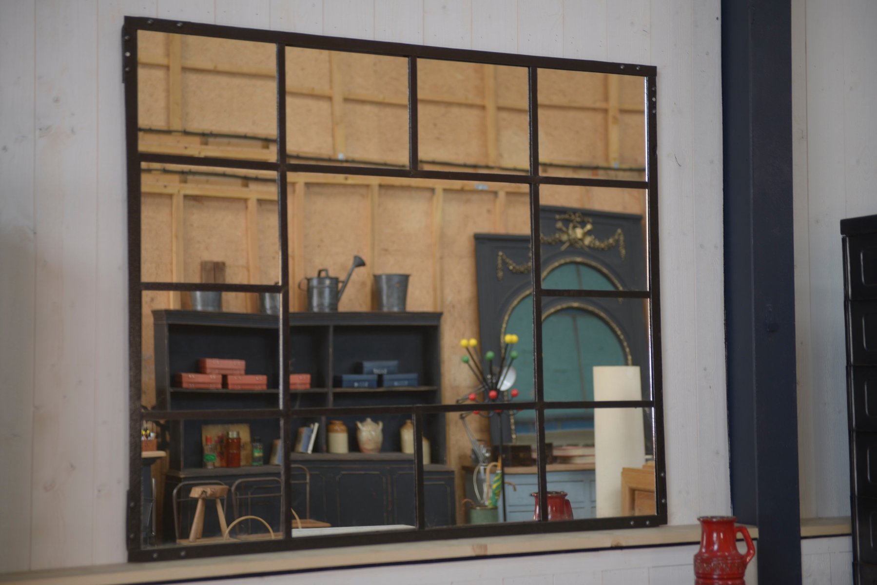 Industrial Mirror in Riveted Metal, 1950s for sale at Pamono